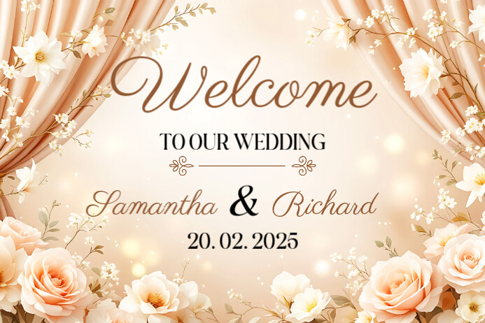 Copy of Floral Wedding Welcome Sign Poster | PosterMyWall