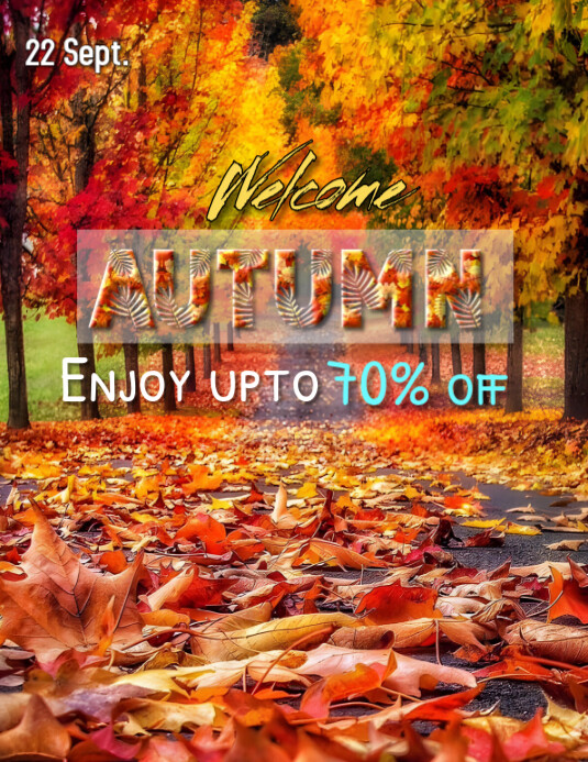 Floral Welcome Autumnal Equinox (start Of Fal Template | PosterMyWall