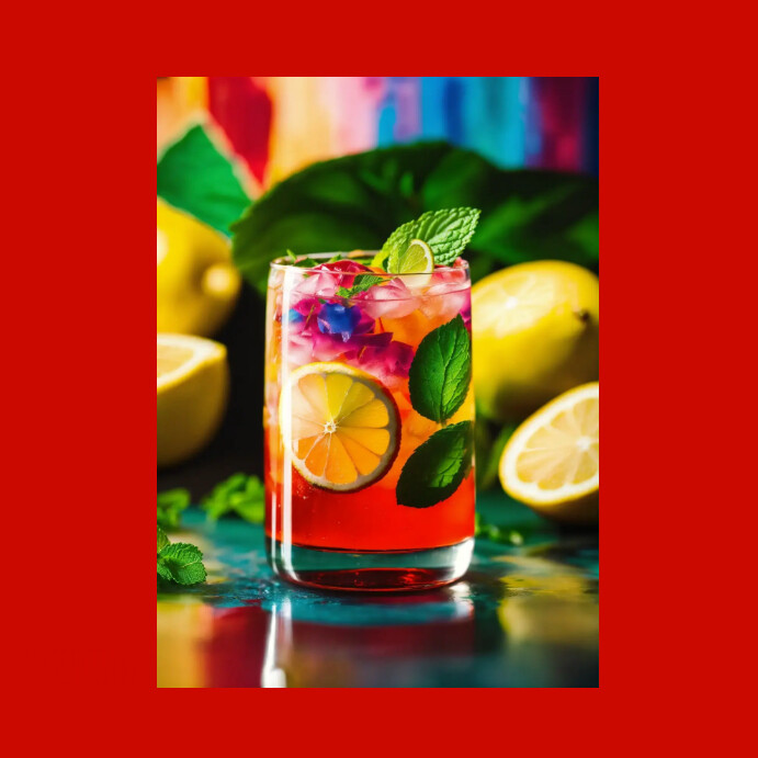 floral wine and colorful lemonade design Template | PosterMyWall