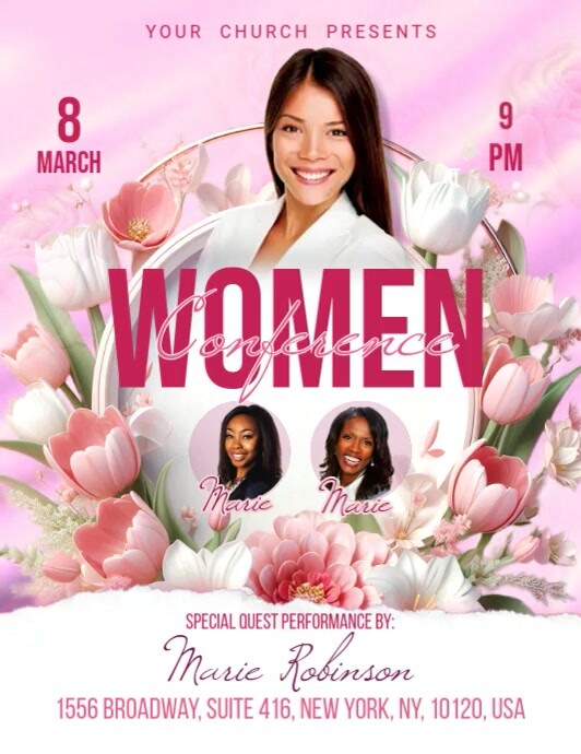 Floral Women's Conference Flyer (us Letter) Template | PosterMyWall