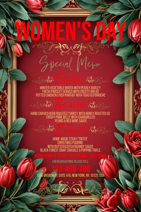 Copy of Floral Women's Day Menu Poster | PosterMyWall