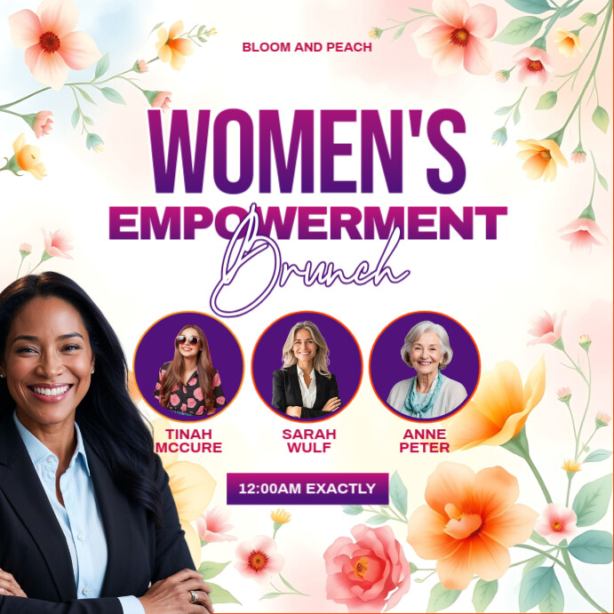 Floral Women Empowerment Brunch Instagram Post Template | PosterMyWall