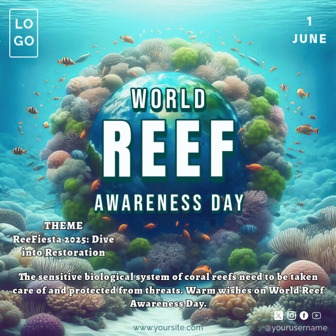 Copy of Floral World Reef Awareness Day Square (1:1) | PosterMyWall