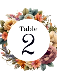 Floral Wedding Table Number Template | PosterMyWall