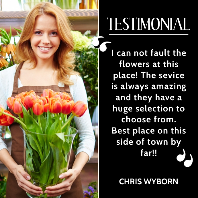 Florist Testimonial Poster Template | PosterMyWall