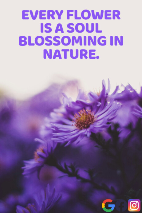 Plantilla de FLOWER AND NATURE QUOTE TEMPLATE | PosterMyWall