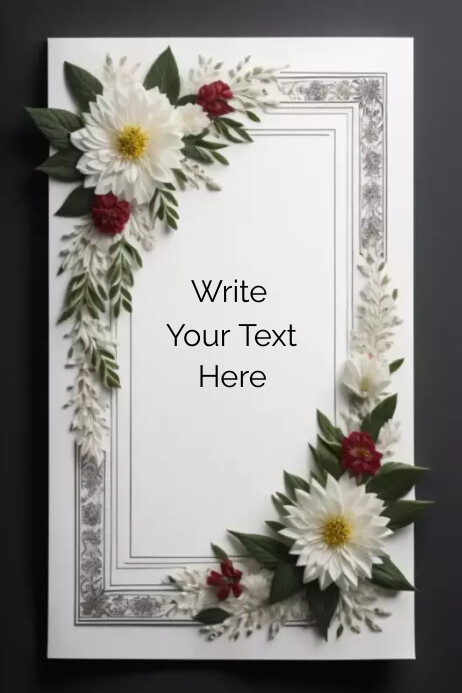 Flower border wedding card Template | PosterMyWall