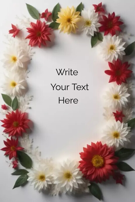 Flower border wedding card Template | PosterMyWall