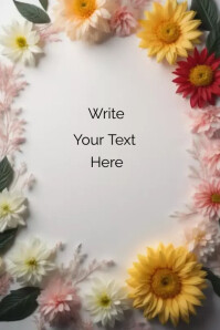 Flower border wedding card Template | PosterMyWall