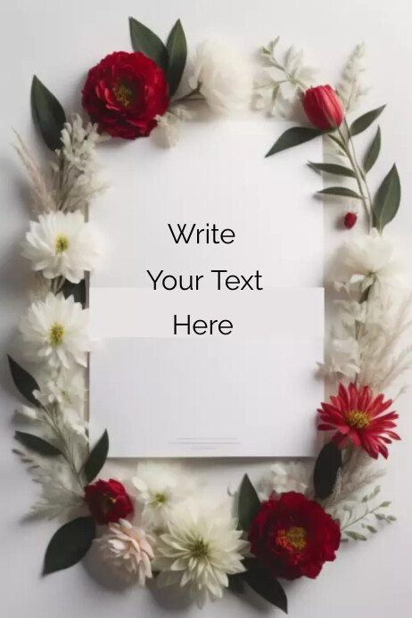 Flower frame wedding card template | PosterMyWall