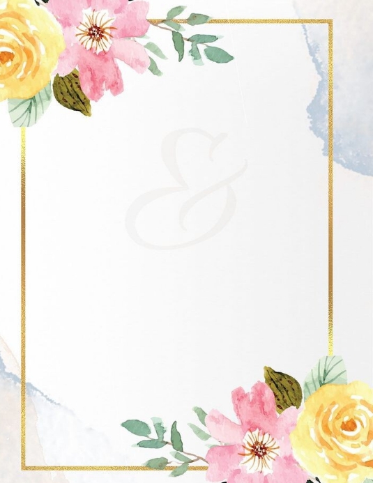 Copia de Flower frame wedding template | PosterMyWall