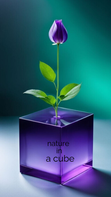 Flower in a cube Template | PosterMyWall