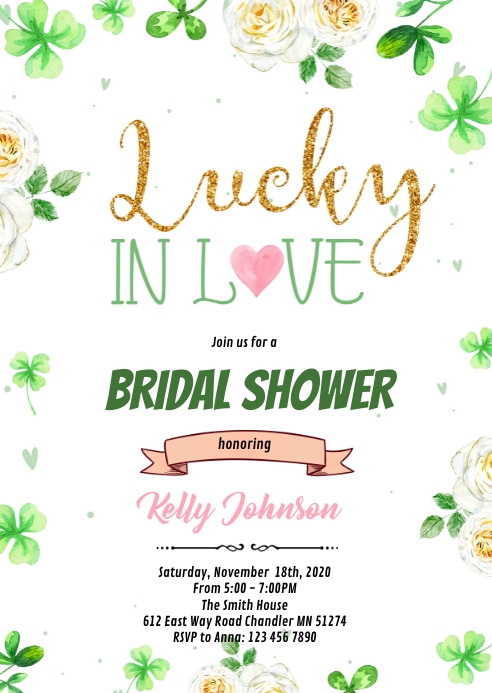 Flower lucky in love invitation Template | PosterMyWall