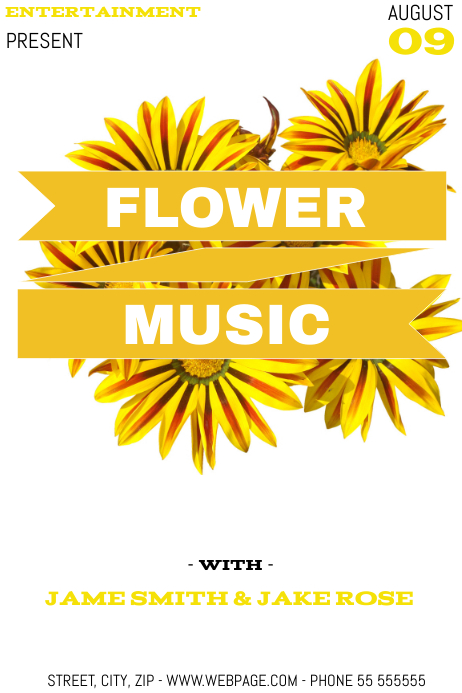 Flower music event flyer template | PosterMyWall