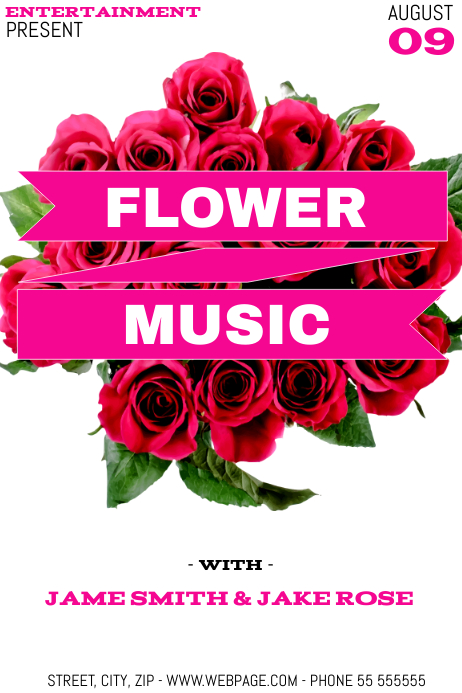 Flower music event flyer template | PosterMyWall