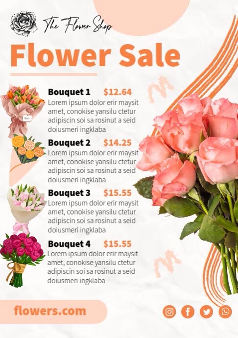 Flower Sale Catalog Template | PosterMyWall