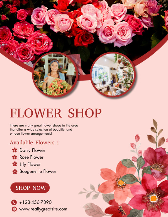 FLOWER SHOP FLYERS TEMPLATES | PosterMyWall
