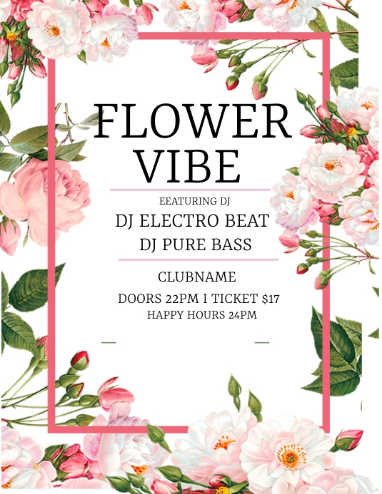 flower vibe flyer Template | PosterMyWall
