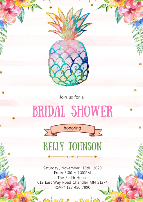 Pineapple Invitation Templates Without Content Aloha Luau Party