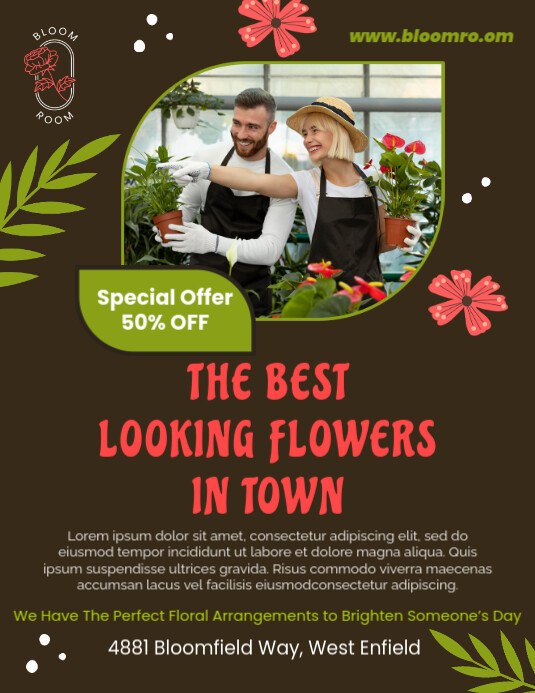Flowers poster or flyer template design | PosterMyWall