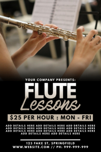 Recorder Flute Lessons Flyer Design Template | PosterMyWall