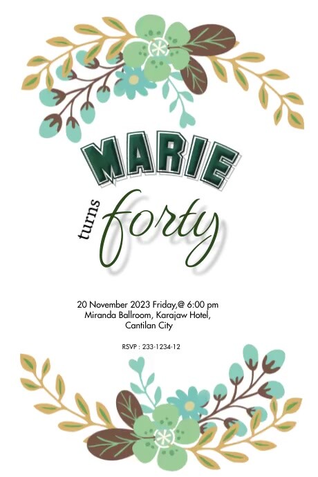 Flyer 40th Birthday invitation Template | PosterMyWall