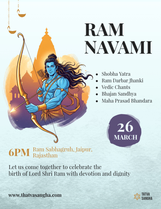 Flyer Modern Minimal Ram Navami Rama Typo Template | PosterMyWall
