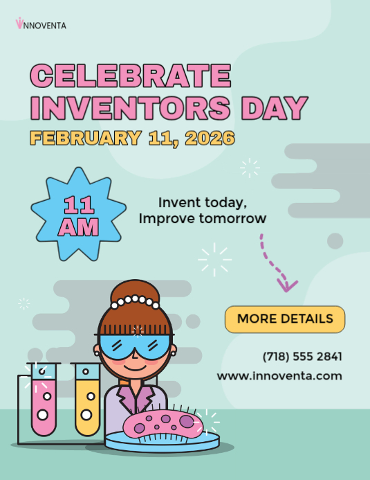 Flyer Pastel Illustrative Inventor's Day Template | PosterMyWall