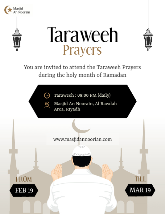 Flyer Pastel Tarawih Prayer Template | PosterMyWall