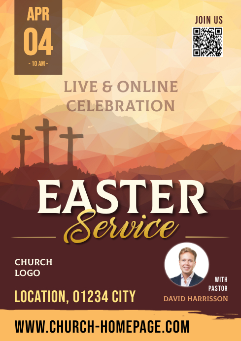 Flyer / Poster Easter Church Serv Template | PosterMyWall