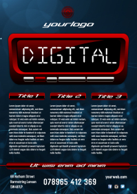 Blue Modern Cyber Cafe Services Flyer Templat Template | PosterMyWall