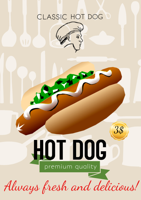 Copy of flyer template hot dog | PosterMyWall