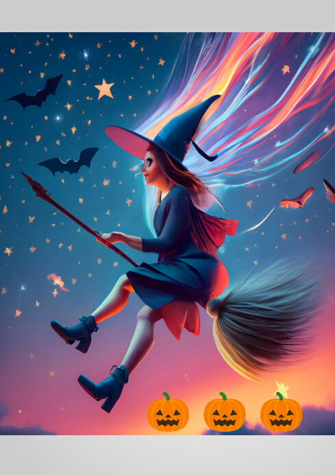 Modèle Flying witch | PosterMyWall