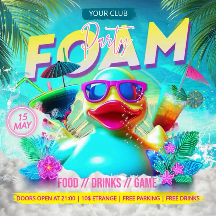 Foam Party Template | PosterMyWall