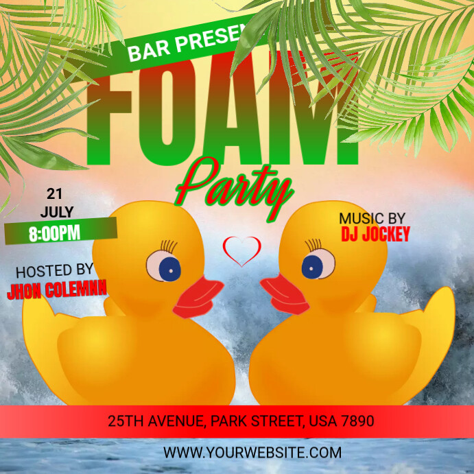 Copy of foam party | PosterMyWall
