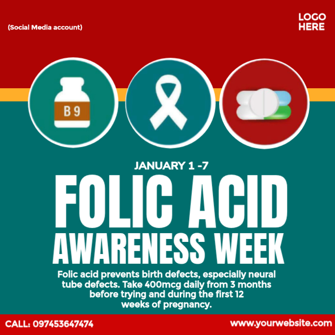 Folic Acid Awareness Ad Template | PosterMyWall