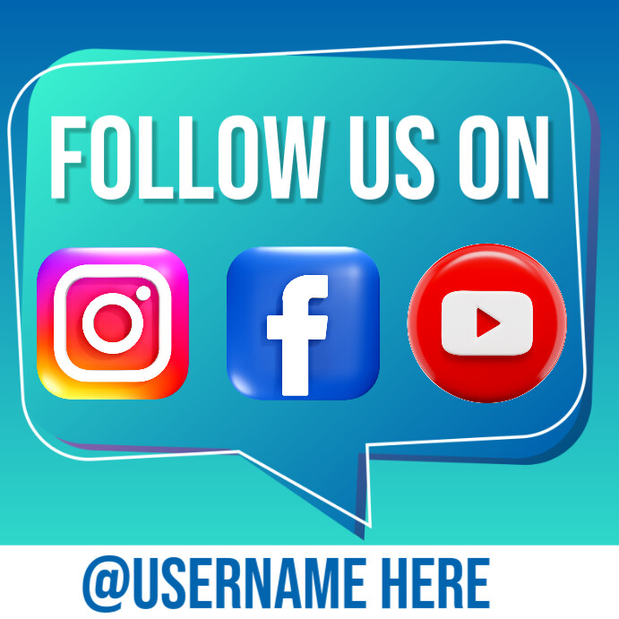 Follow Us On Social Media Instagram Post Template | PosterMyWall
