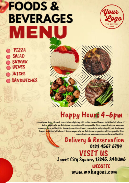 Food and Beverages Ads Template | PosterMyWall