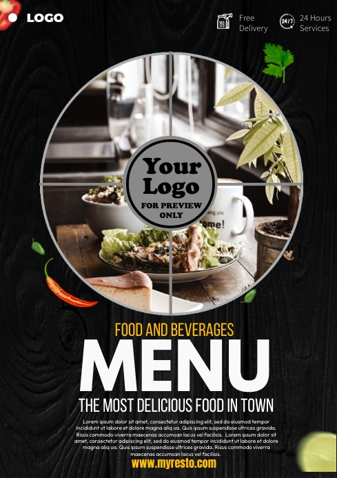Food and Beverages Menu Template | PosterMyWall