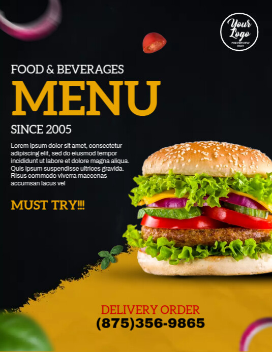 Food and Beverages Menu Offer Template | PosterMyWall