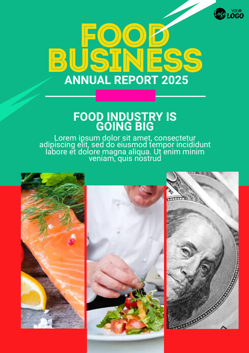 Food Annual Report Design Template | PosterMyWall