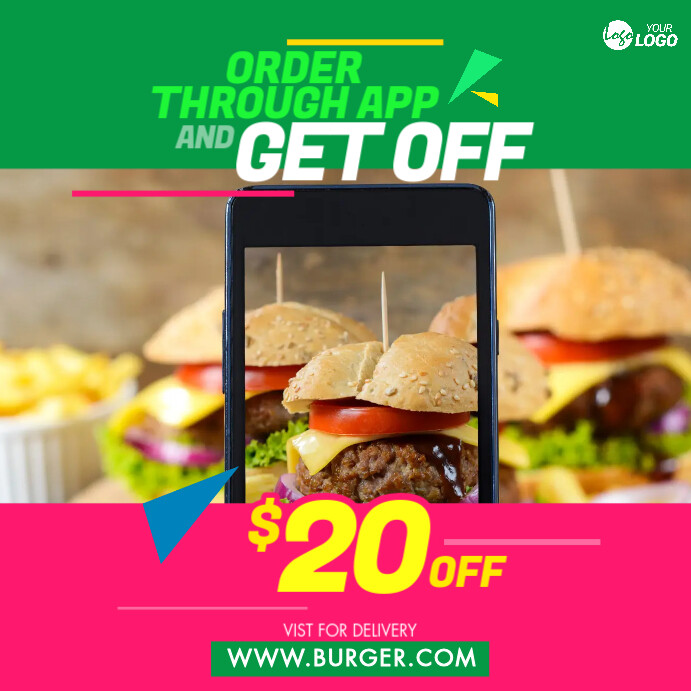 Plantilla de Food App Promotion Ad | PosterMyWall