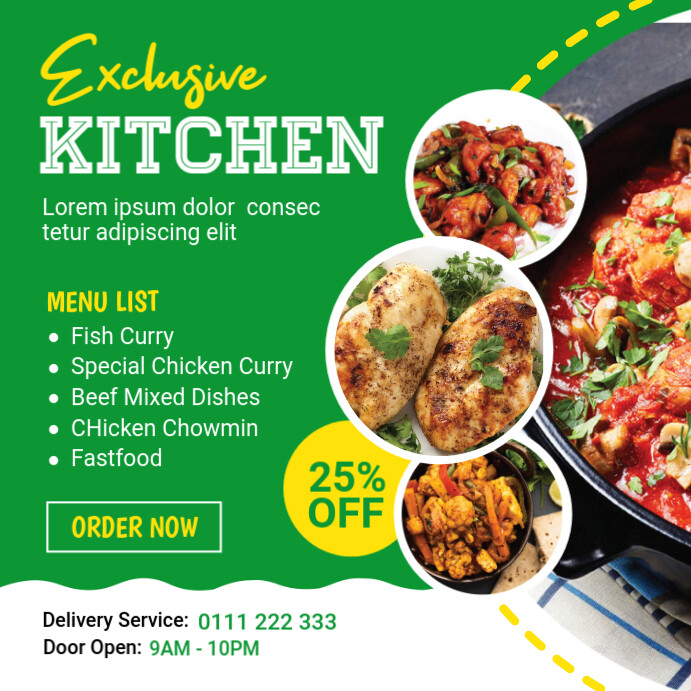 Food banner post template | PosterMyWall