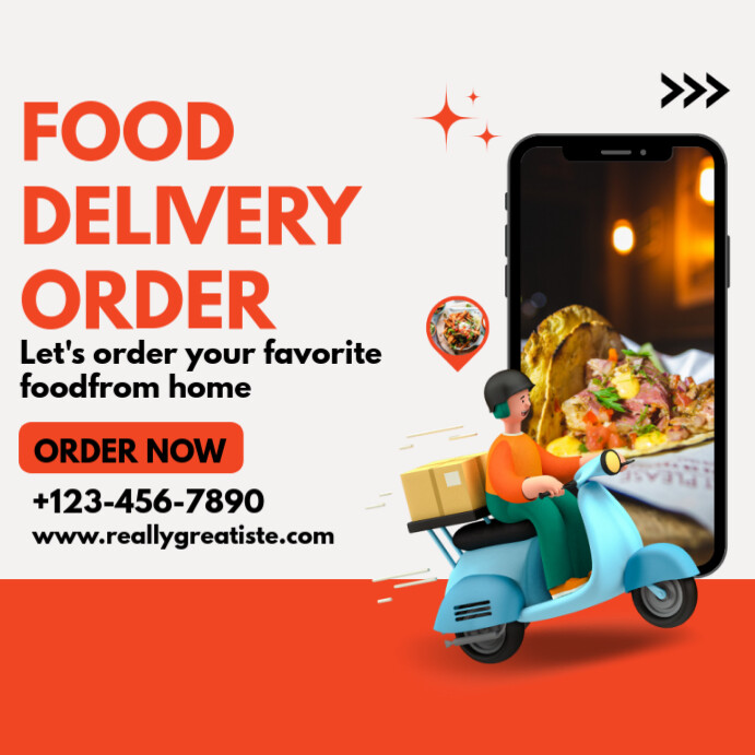 Food Delivered Order Instagram Post เทมเพลต | PosterMyWall