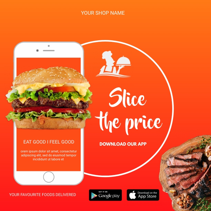 Food delivery Template | PosterMyWall