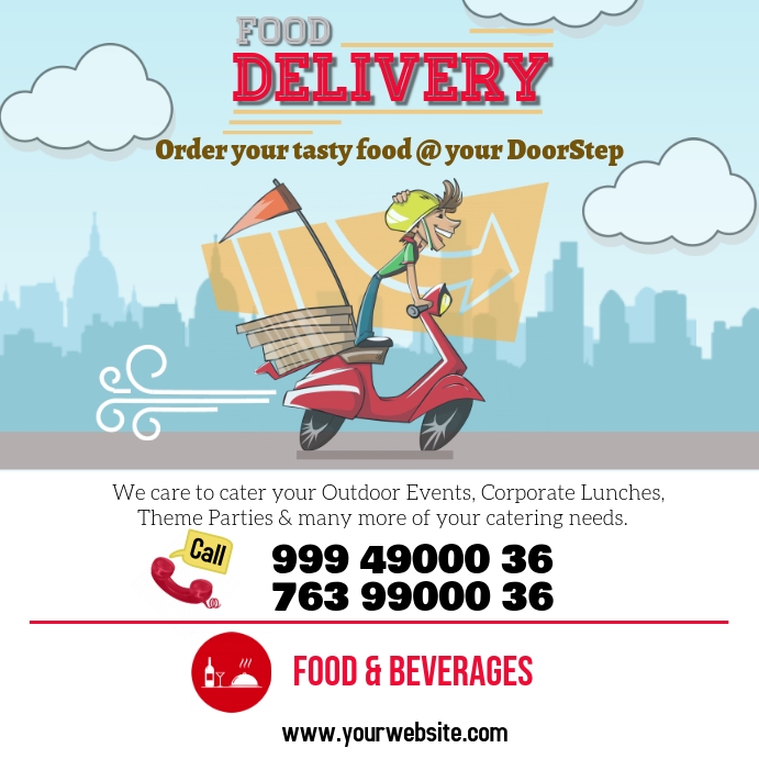 Food Delivery Template | PosterMyWall