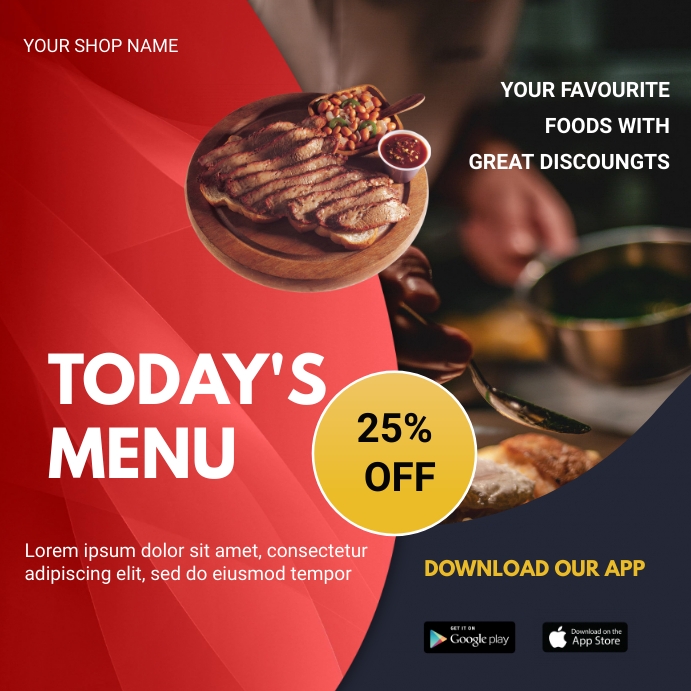 Food delivery Template | PosterMyWall