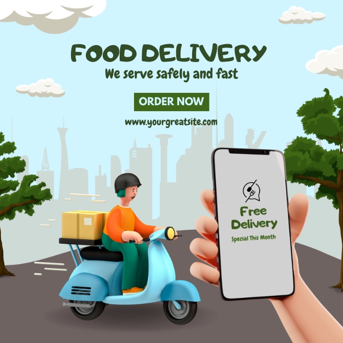 Copy of Food Delivery | PosterMyWall