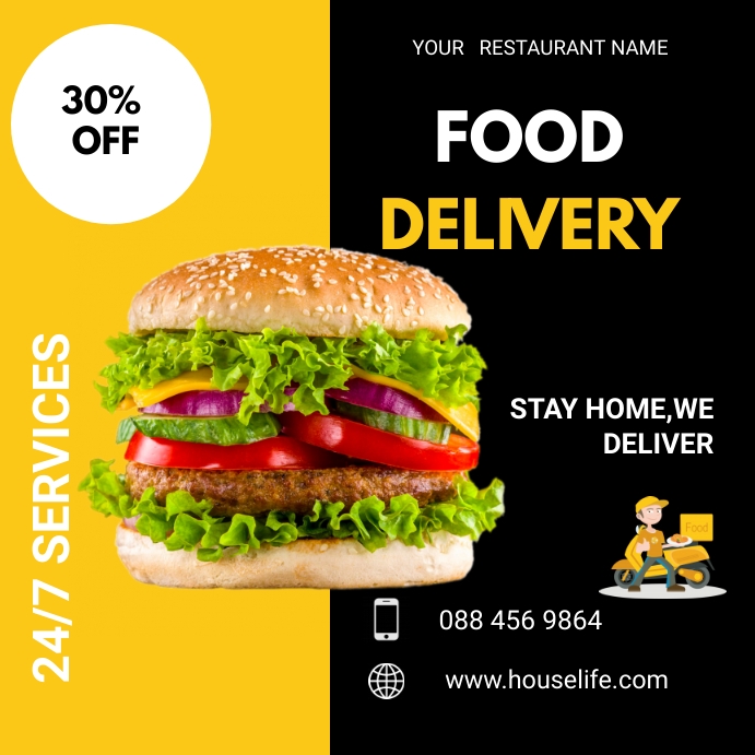 Food delivery flyer Template | PosterMyWall