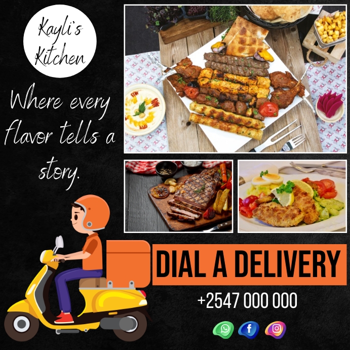 Food delivery poster Template | PosterMyWall